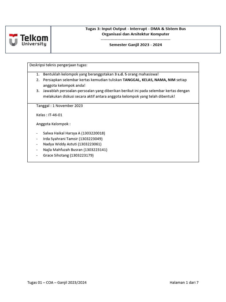 Input Output Interrupt Dma Dan Sistem Bus Pdf Komputer