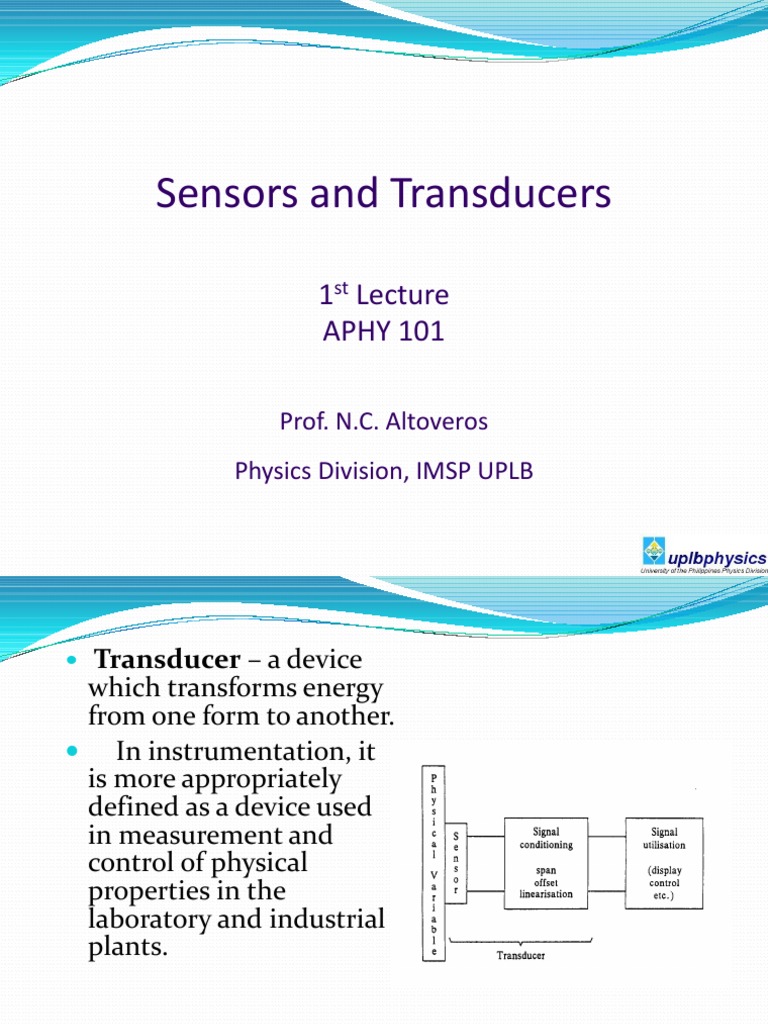 Sensors and Transducers: 1 APHY 101 | PDF | Volt | Electrical ...
