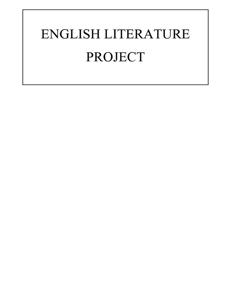 English Literature Project (Project) | PDF | The Merchant Of Venice ...
