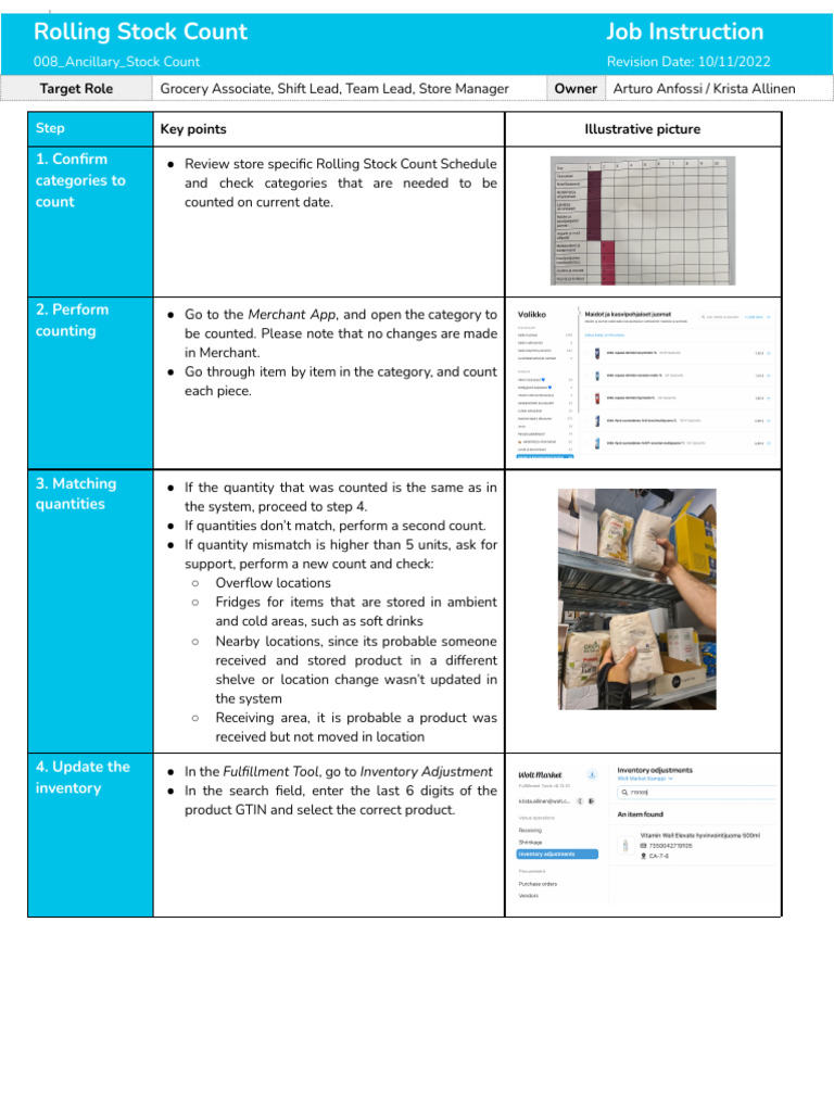 008_Job Instruction_Rolling Stock Count | PDF | Computing
