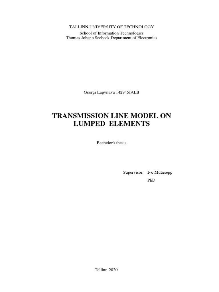 Lumped Element Transmission Line Model | PDF | Capacitor | Electrical ...