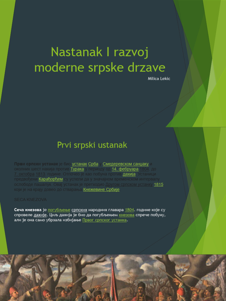 Nastanak I Razvoj Modern Srpske Drzave | PDF