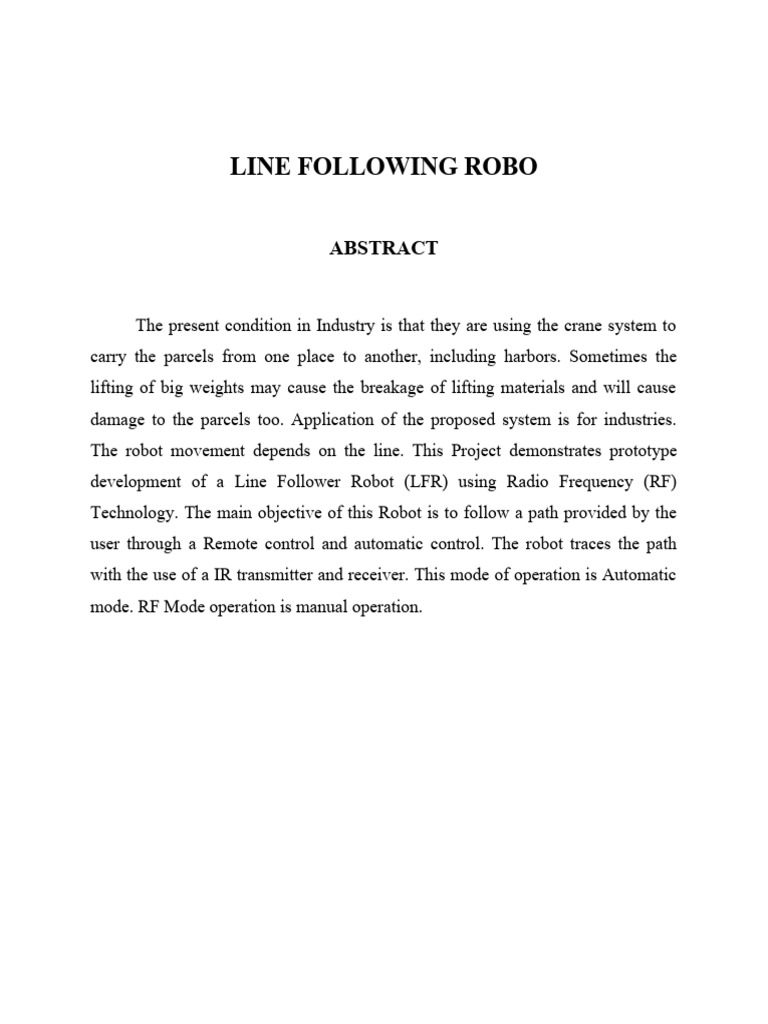 201.industrial Intelligent Line Followed Robot | PDF