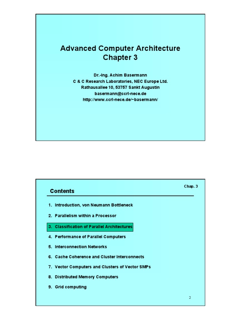 Advance Computer Architecture in 5 Pages | PDF | Parallel Computing ...