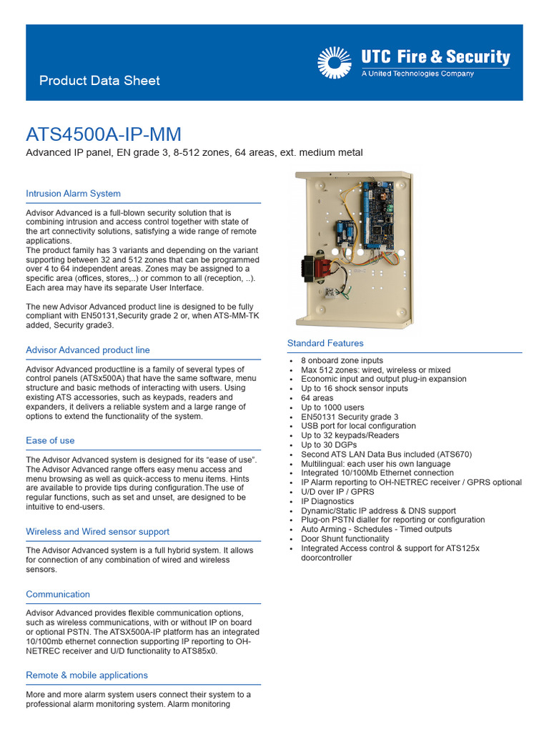 Ats4500a Ip MM | PDF | Access Control | Security Alarm