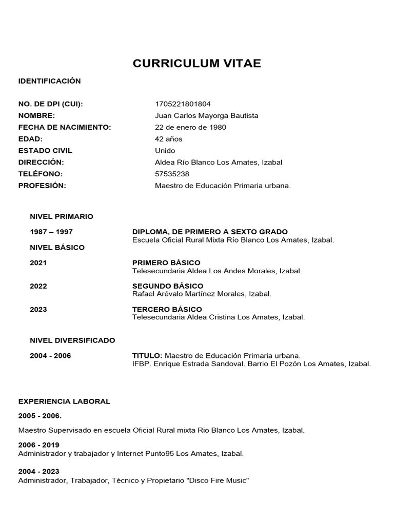 Curriculum Vitae Dj | PDF