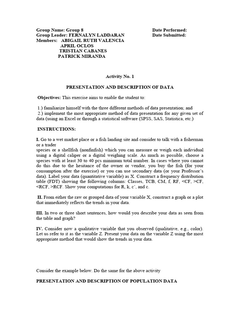 Group 8 1 | PDF | Data | Statistics