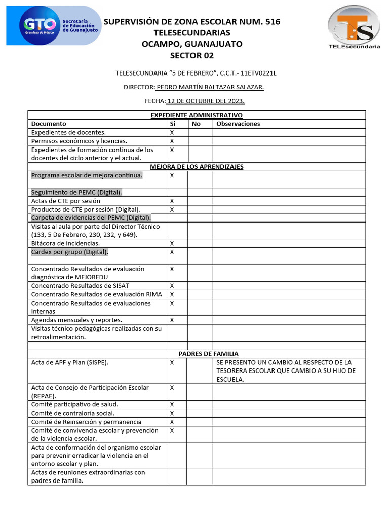 Expediente Administrativo Directores 23-24 | PDF | Evaluación | Aprendizaje