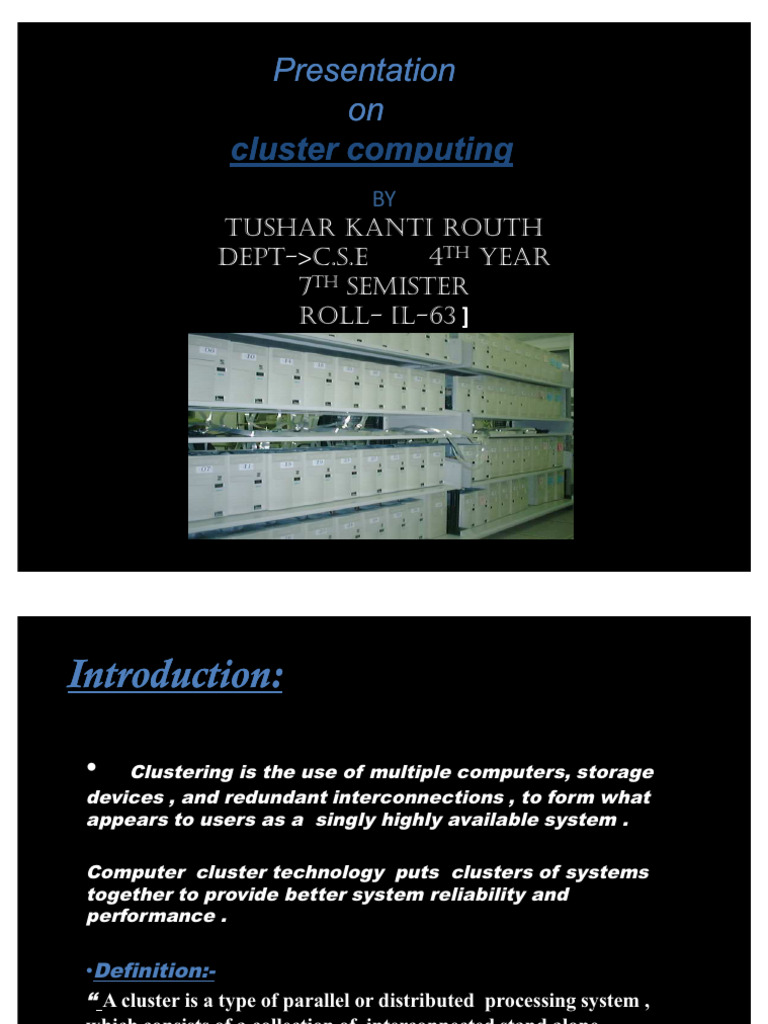 Cluster Computing | PDF