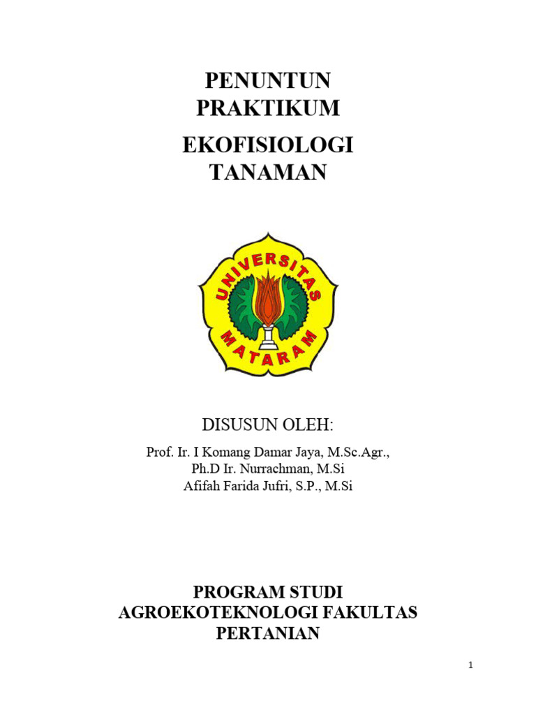 MODUL PRAKTIKUM EKOFIS | PDF
