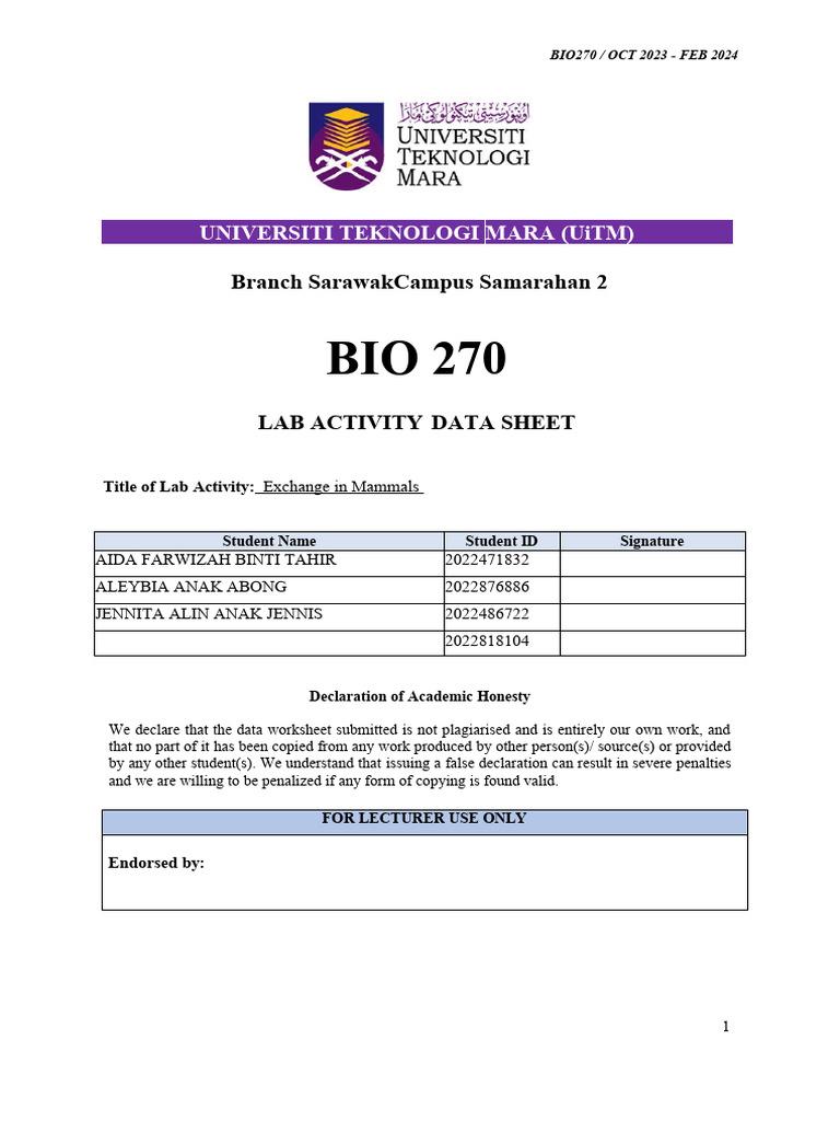 Activity 2 Experiment 1 Gas Exchange in Mammals Docx Google Docs | Download Free PDF | Pulse ...