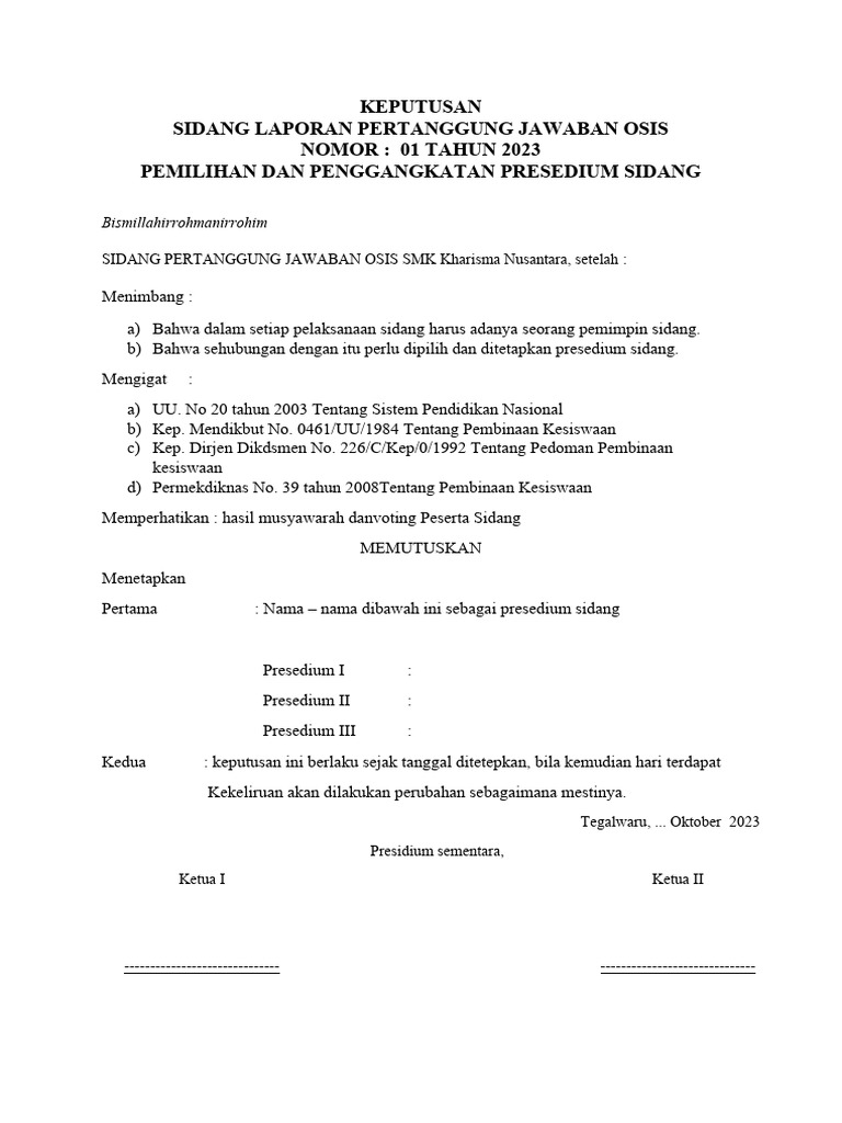 Draf Sidang LPJ | PDF