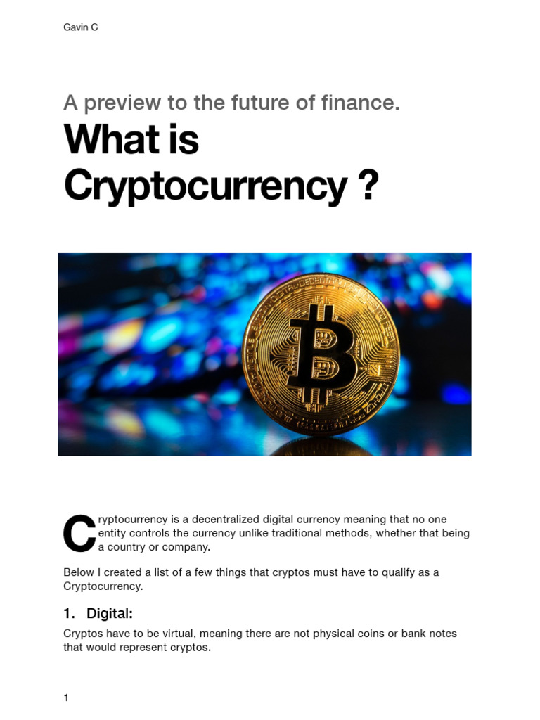 What Is Crypto-Currency ? | PDF | Cryptocurrency | Bitcoin