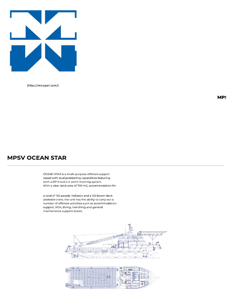 MPSV OCEAN STAR - Micoperi | PDF