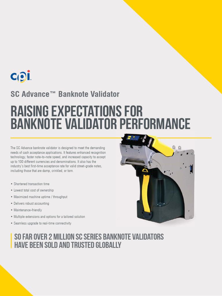 SC Advance Banknote Validator | PDF | Banknote | Money