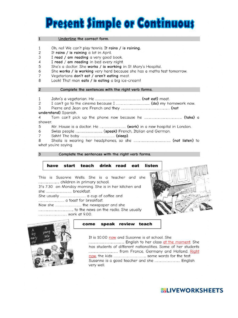 Practice Present Simple Vs Present Continuous | PDF
