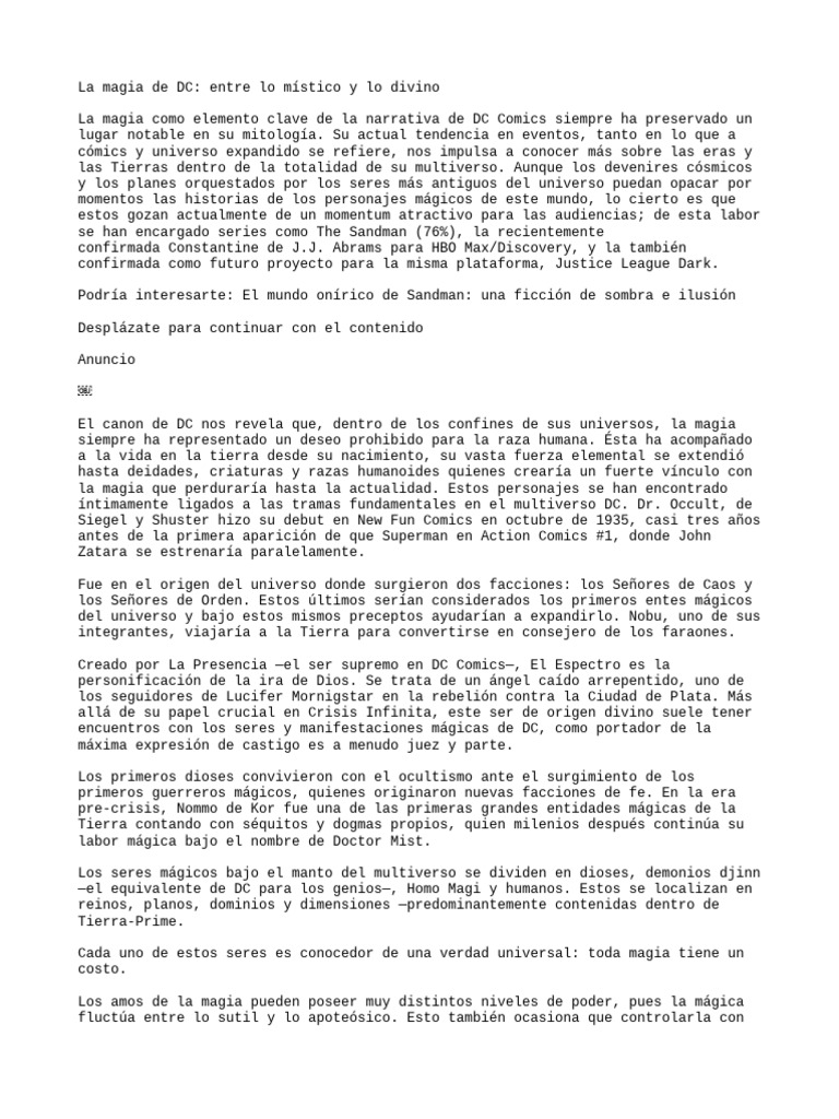 La Magia DC PT 2 | Descargar gratis PDF | DC comics La Magia DC PT 2 | Descargar gratis PDF | DC comics