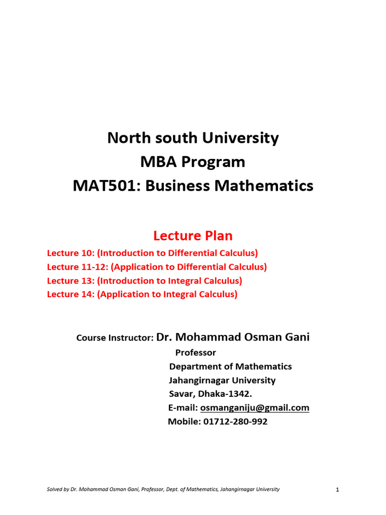 Lec10 11 12 13 14 | PDF | Calculus | Differential Calculus