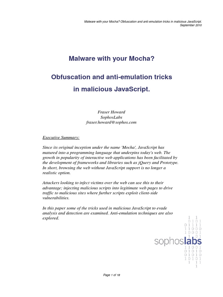 Malware With Your Mocha - SophosLabs | PDF | Malware | Computer Virus