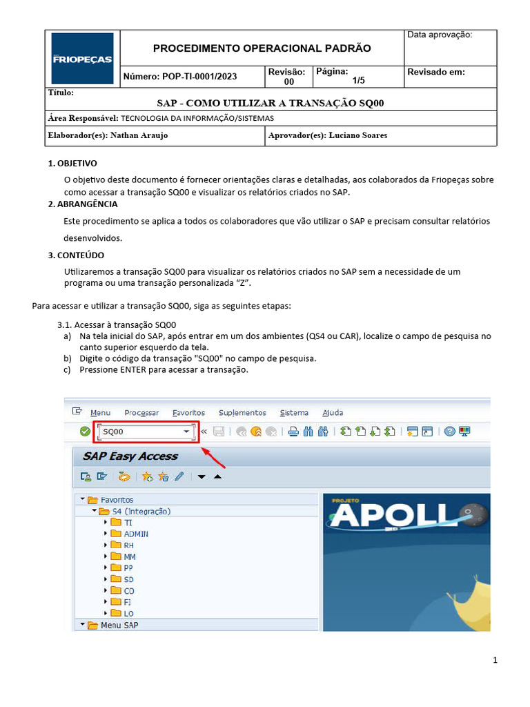 Manual Transação SQ00 | PDF | Tecnologia da Informação | Programas
