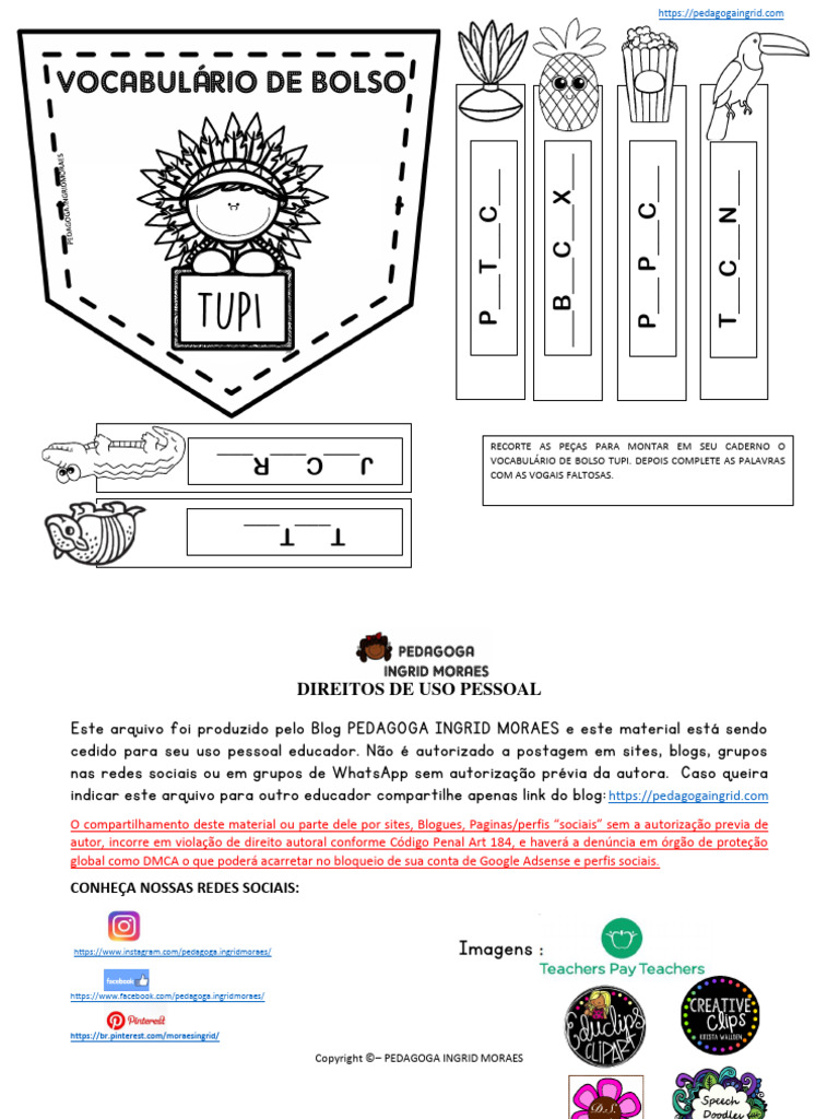PEDAGOGAINGRID.COM Vocabulário de bolso Tupi | PDF