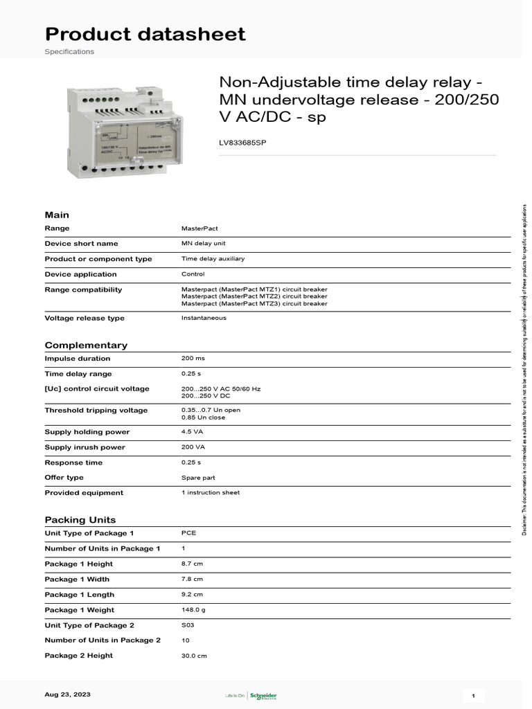 Masterpact MTZ - Acb - lv833685sp | PDF | Physical Quantities ...