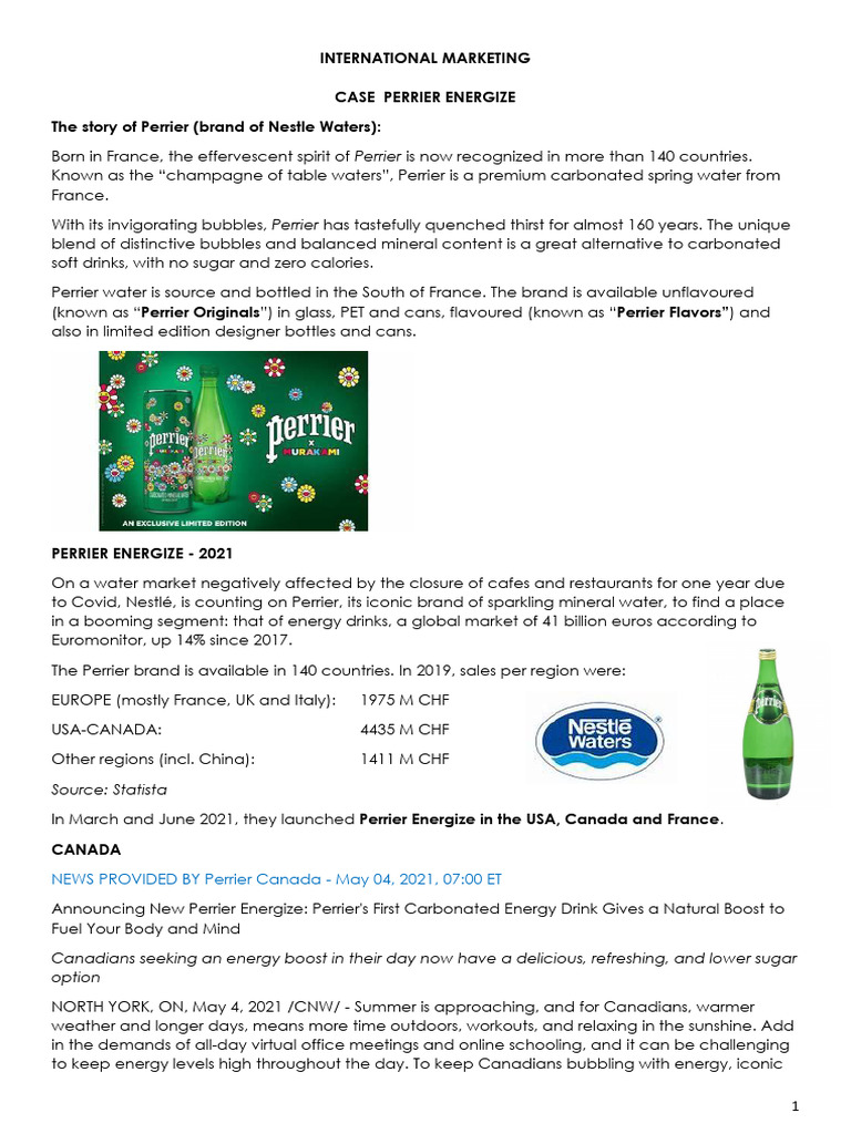 Perrier | PDF | Drink | Soft Drink