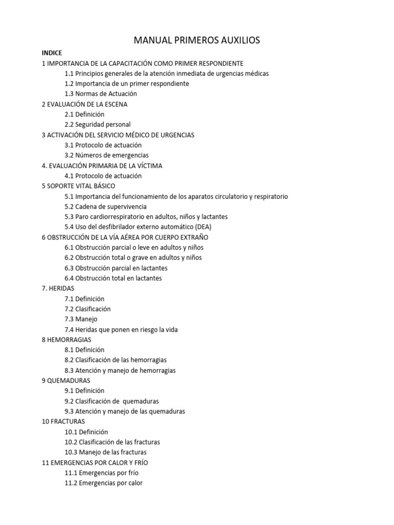 Manual Primeros Auxilios | PDF | Reanimación cardiopulmonar | Quemar