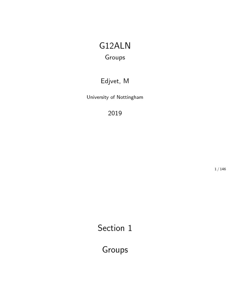 Groups Slides | Download Free PDF | Index Of A Subgroup | Group (Mathematics)