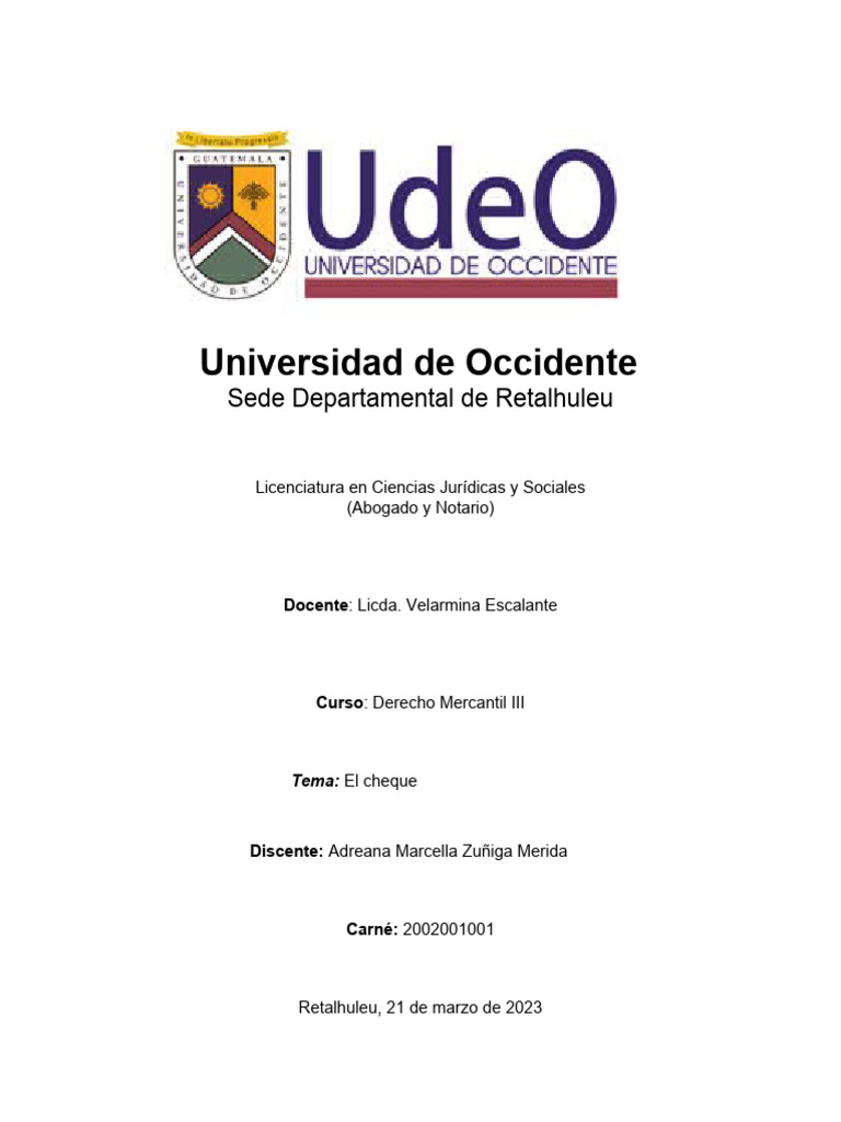 Derecho Mercantil | PDF | Cheque