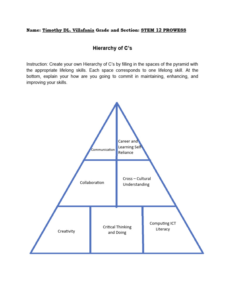 M2 - Activity 1 - Hierarchy of C's VILLAFANIA | PDF