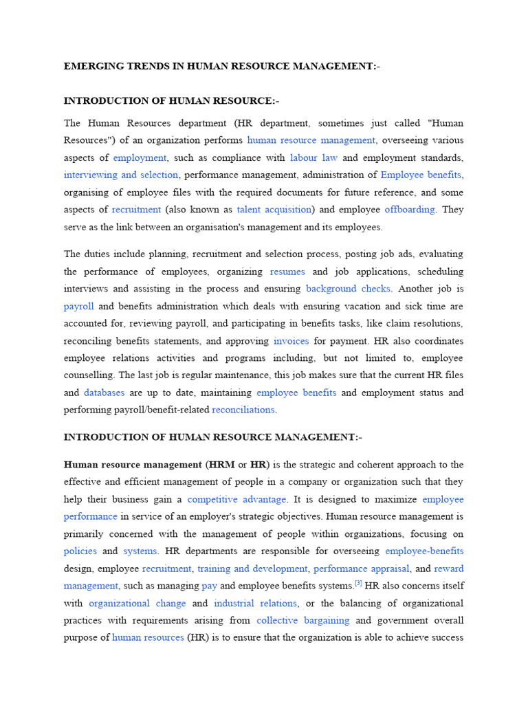 Business Studies Project Xii | PDF | Human Resource Management | Human ...