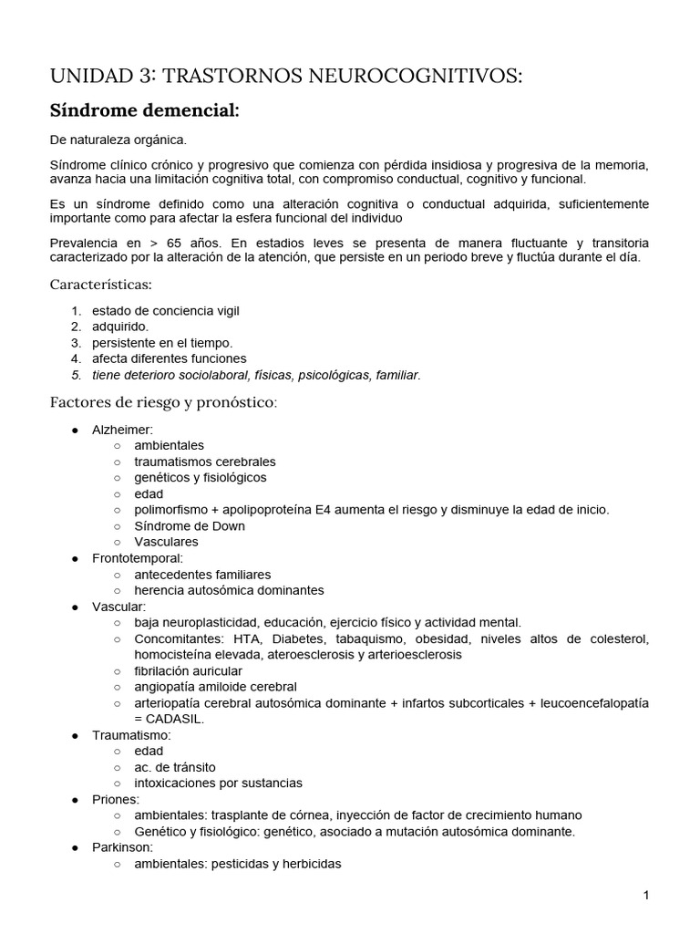 Unidad 3_ Síndromes Psiquiátricos | PDF | Manía | Engaño