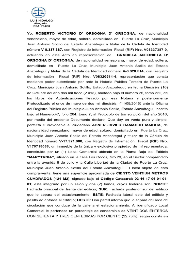 Pra-Venta Local Comercial | PDF | Justicia | Crimen y violencia