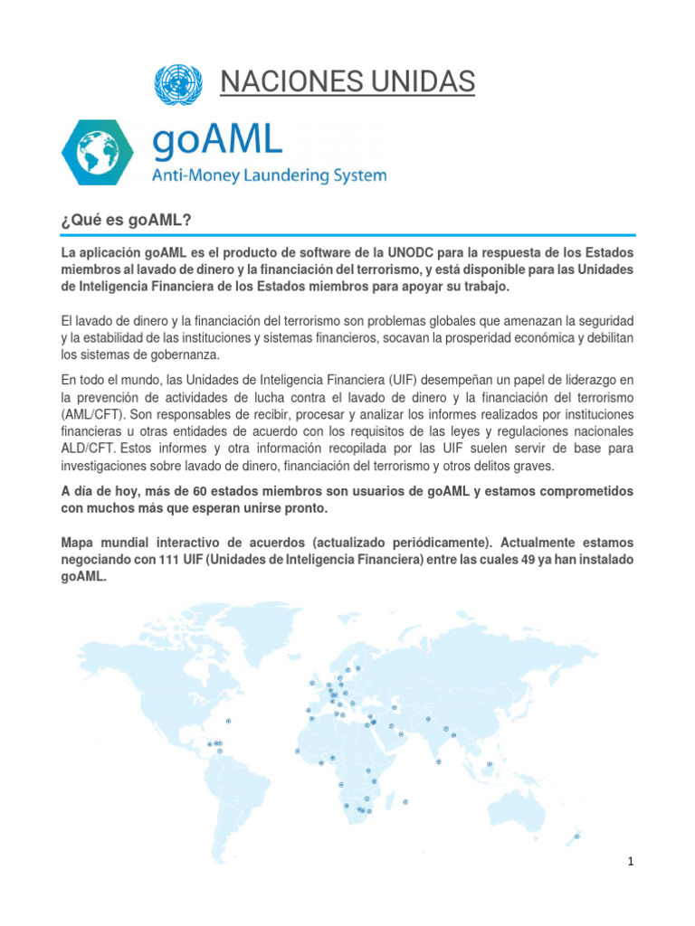 goAML - Anti-Money Laundering System - ONU | PDF | Bases de datos ...