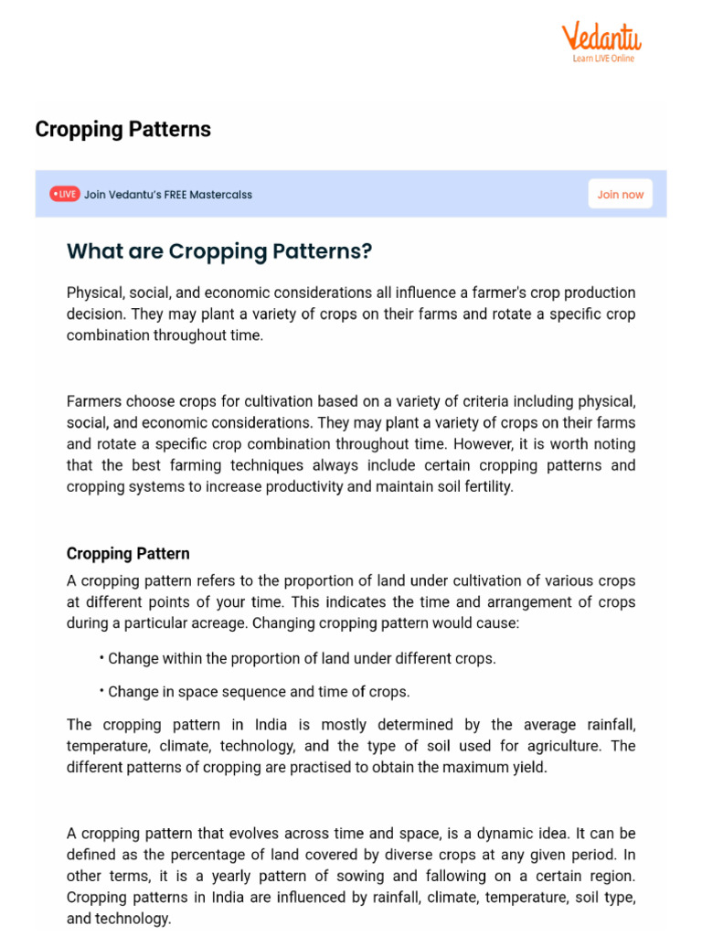 Cropping Patterns | PDF