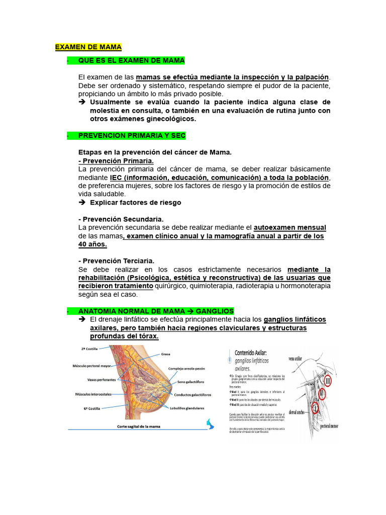 Examen Practico DR Cespedes 2.0 | PDF | Cáncer de mama | Vagina