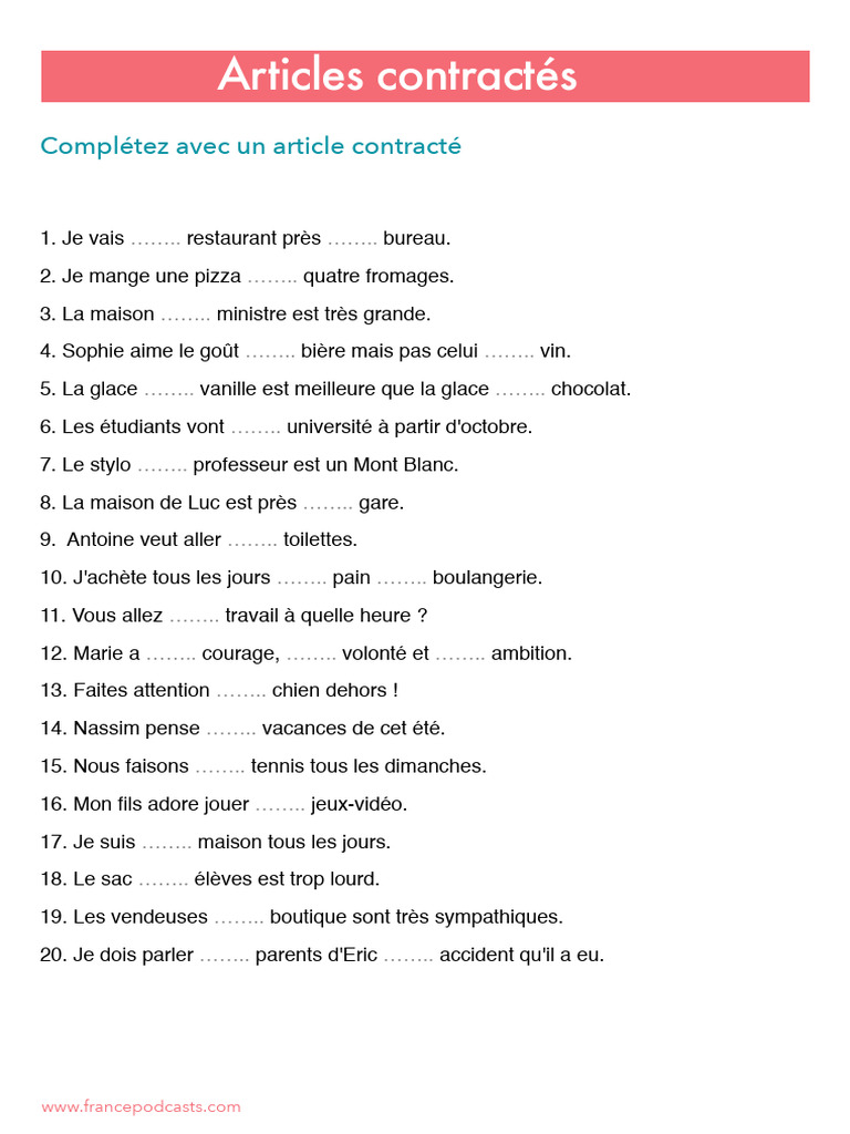 Articles Contractés - Exercice | PDF