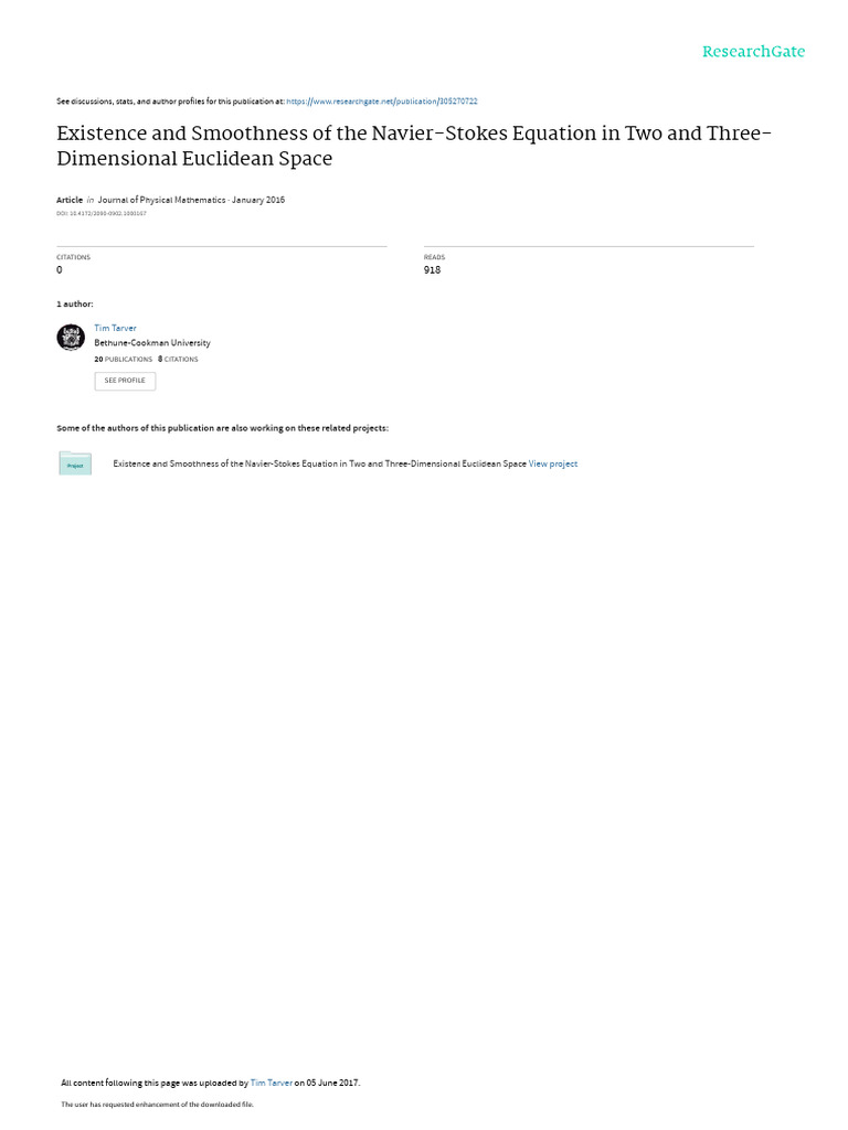 Existence And Smoothness Of The Navier Stokes Equation In Two And Three Dimensional Euclidean