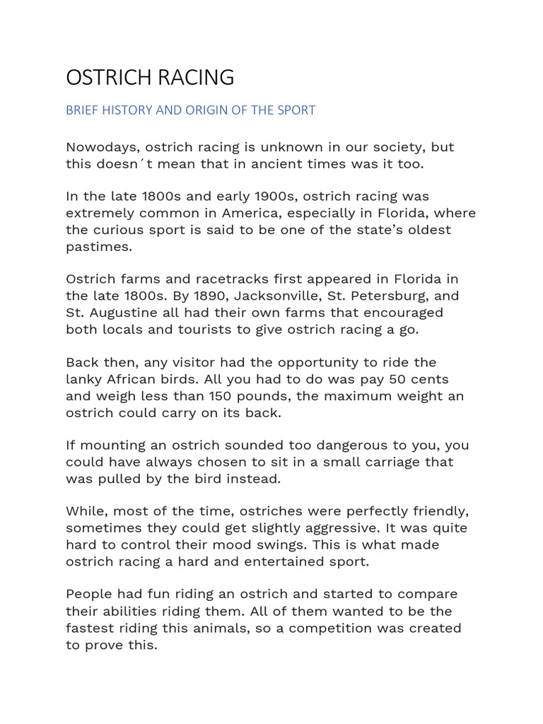 Ostrich Racing | PDF