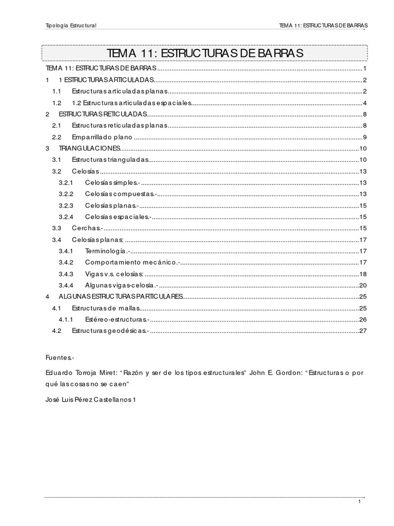 Tema 11 Estructuras de Barras | Descargar gratis PDF | Braguero | Viga ...