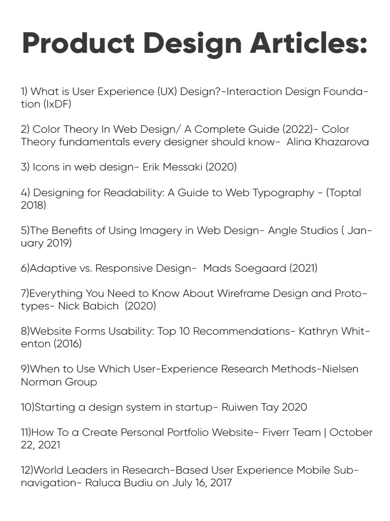 Product Design - Articles: Lecturer Giorgi Rurua | PDF | Color | User ...