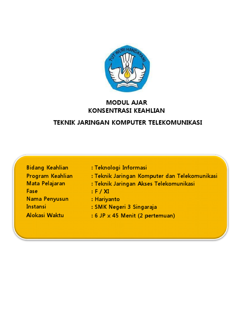 Modul Ajar Mapel Pilihan FTTX - 02 | PDF