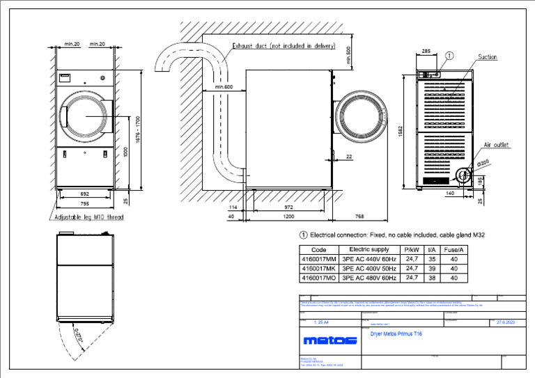 285 Min.20 Min.20: Dryer Metos Primus T16 | PDF