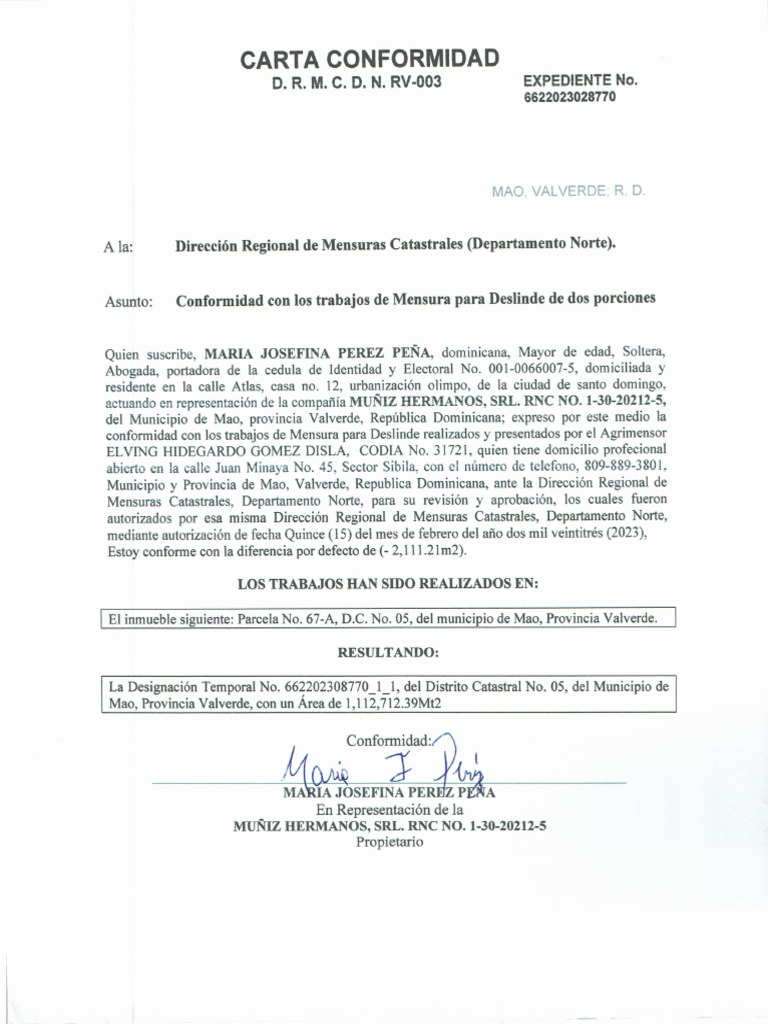 Carta de Conformidad | PDF