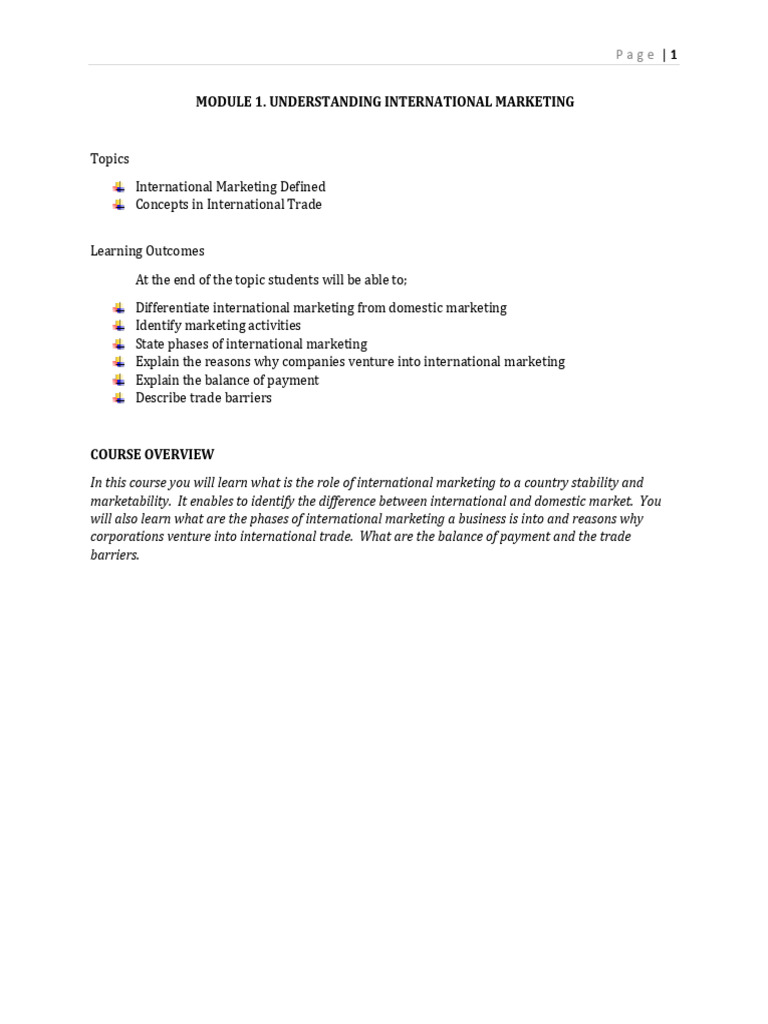 Module 1.1 Understanding International Marketing | PDF | Marketing ...