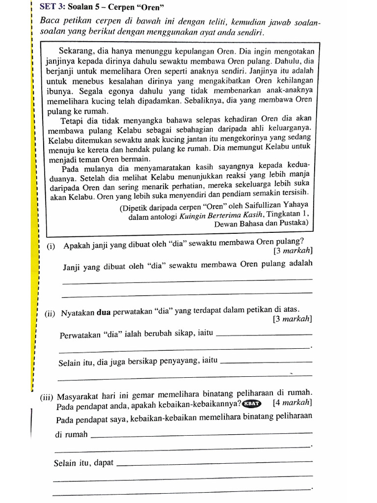 Latihan Cerpen Oren | PDF