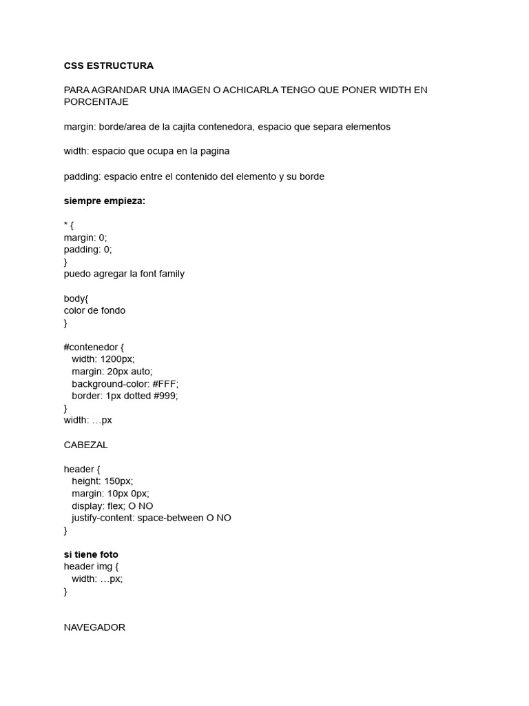 Guía CSS para Estructura Web | PDF | Informática
