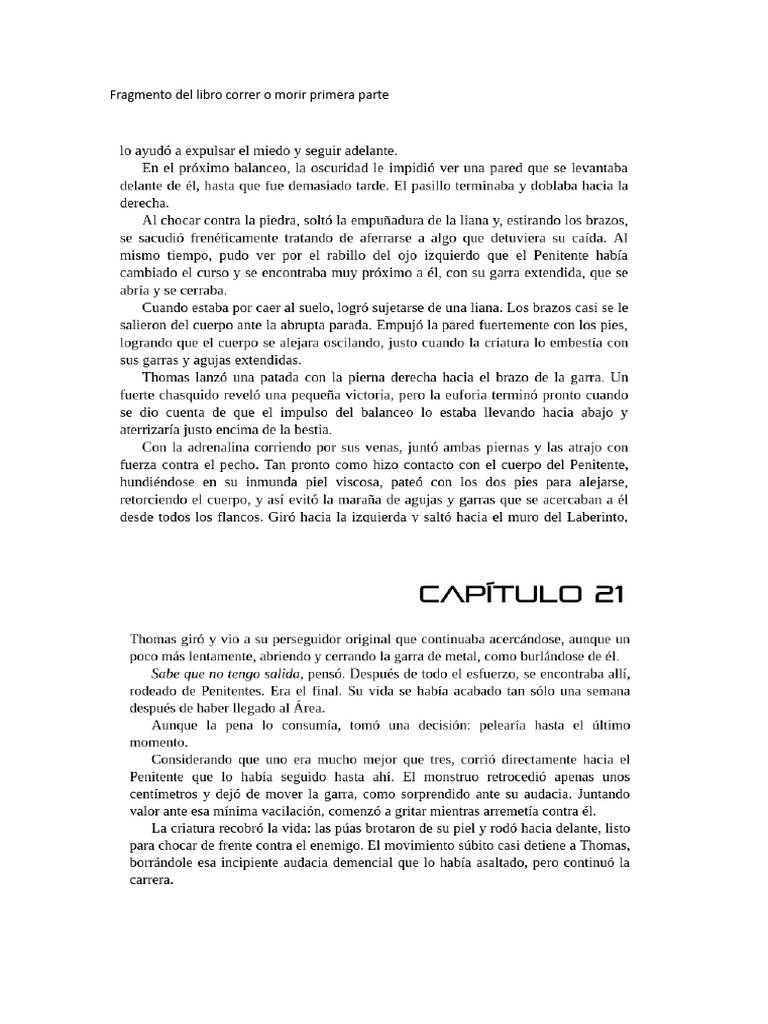 Fragmento Del Libro Correr o Morir Primera Parte | PDF