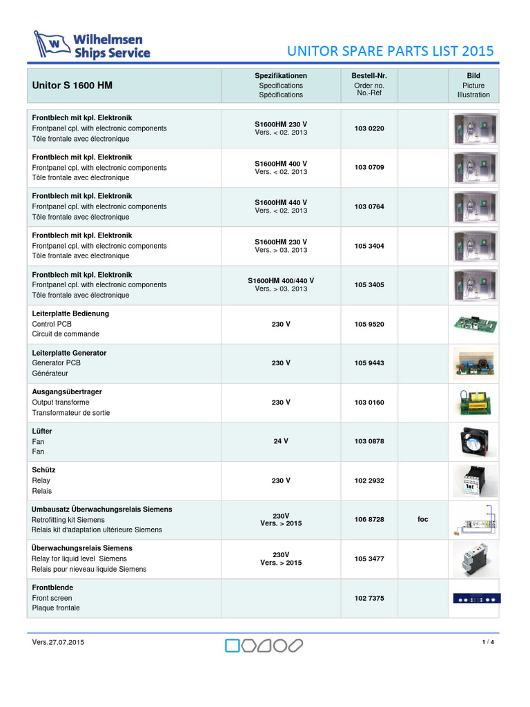 ET Unitor S1600HM | PDF | Électrotechnique